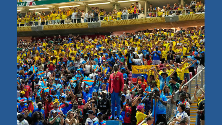 Congo fan who stands as living statue of independence leader Lumumba ...