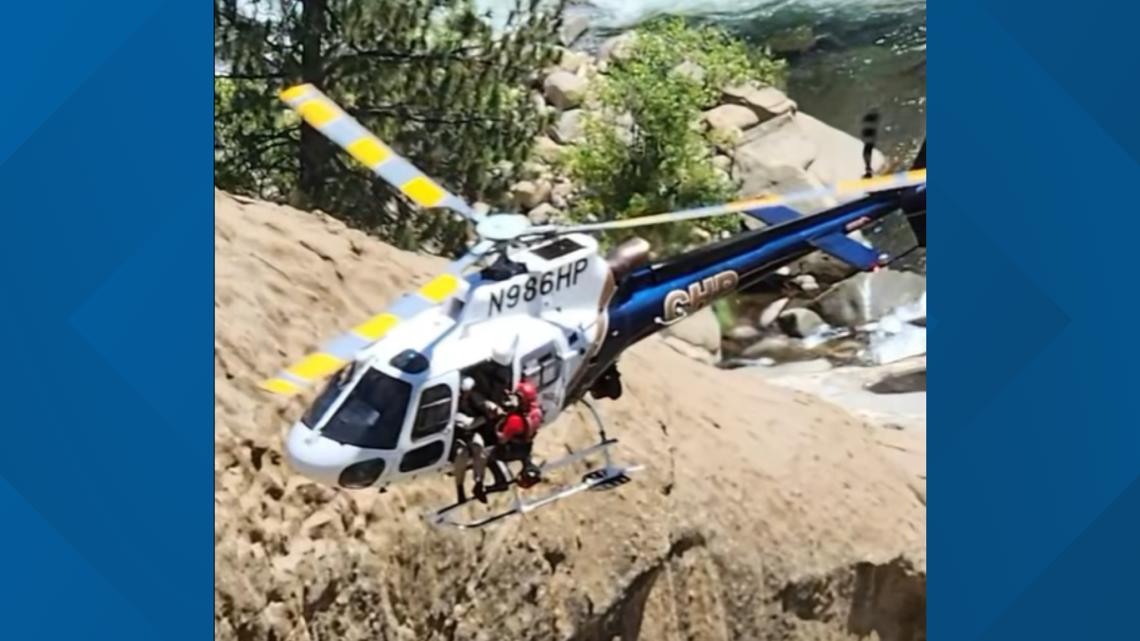 Helicopter team rescues man trapped behind California waterfall | wfaa.com
