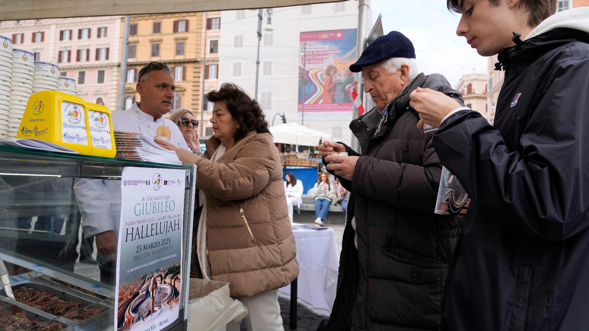 Rome celebrates Pope Francis' return home from hospital with new gelato ...