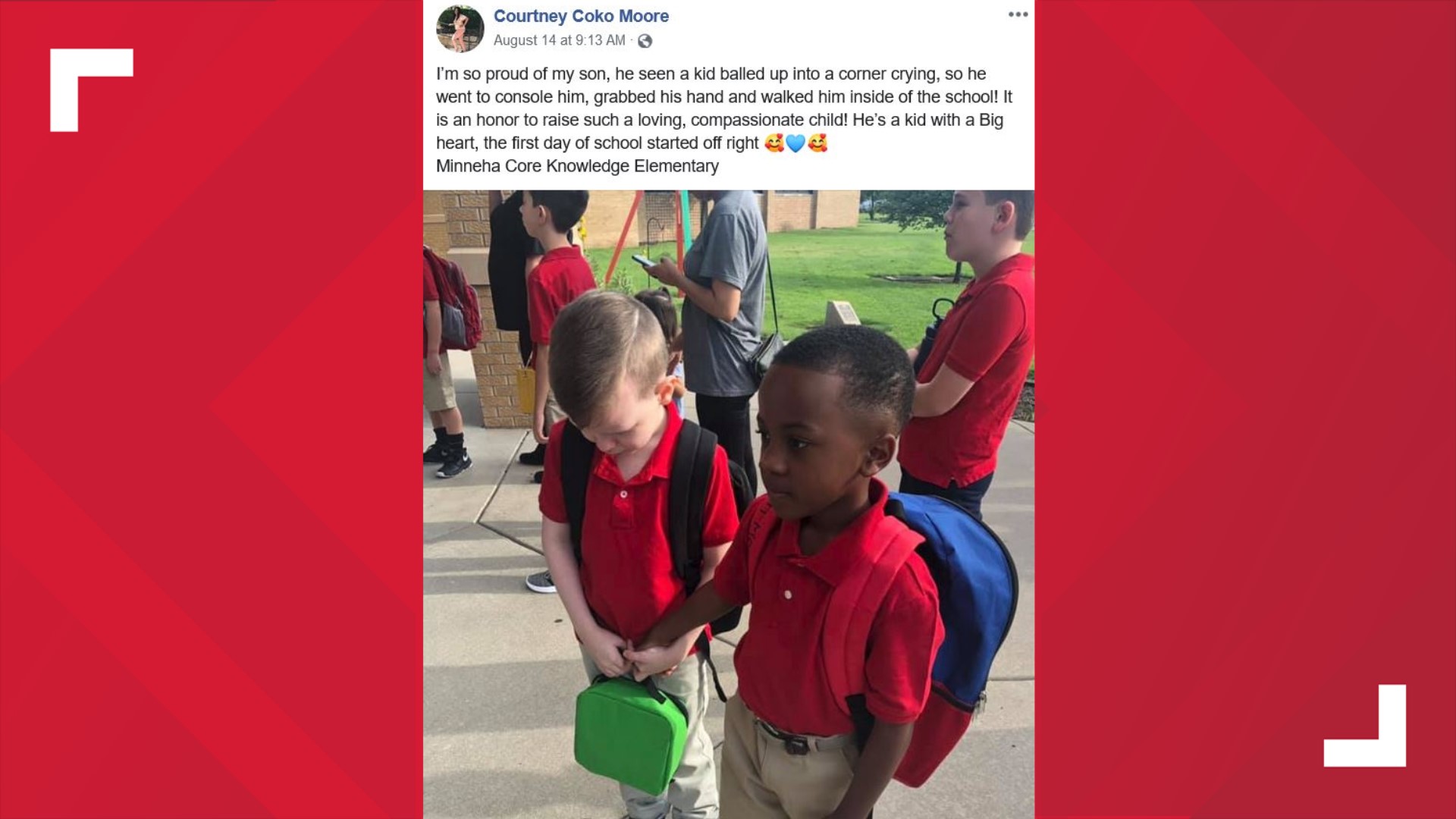 Boy consoles classmate with autism in viral photo | wfaa.com