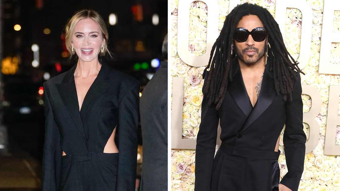 Emily Blunt Rocks Same Outfit Lenny Kravitz Did at the Golden Globes ...