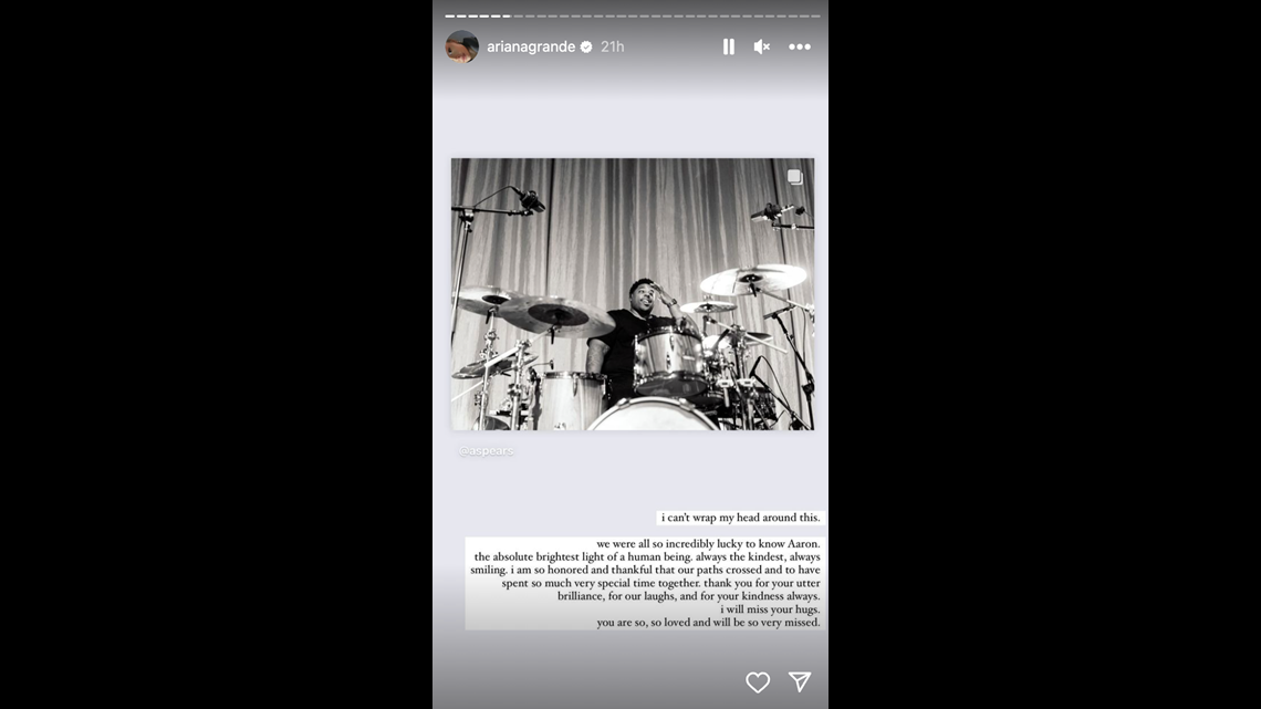 Ariana Grande and Justin Bieber Mourn the Loss of Drummer Aaron Spears ...