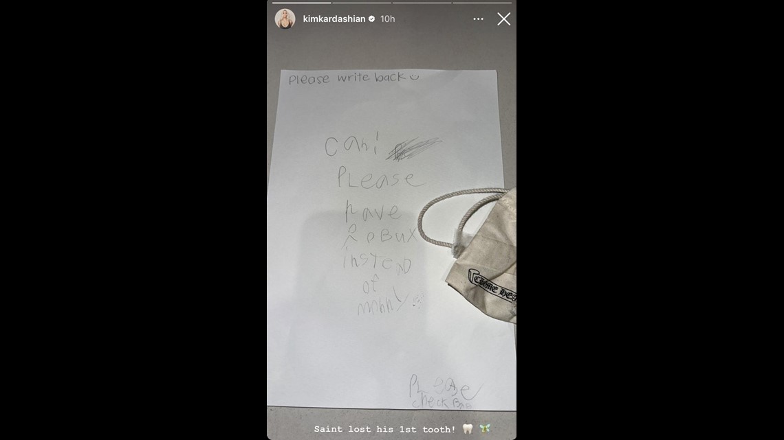Kim Kardashian Reveals Son Saint Lost His First Tooth, See His Request ...