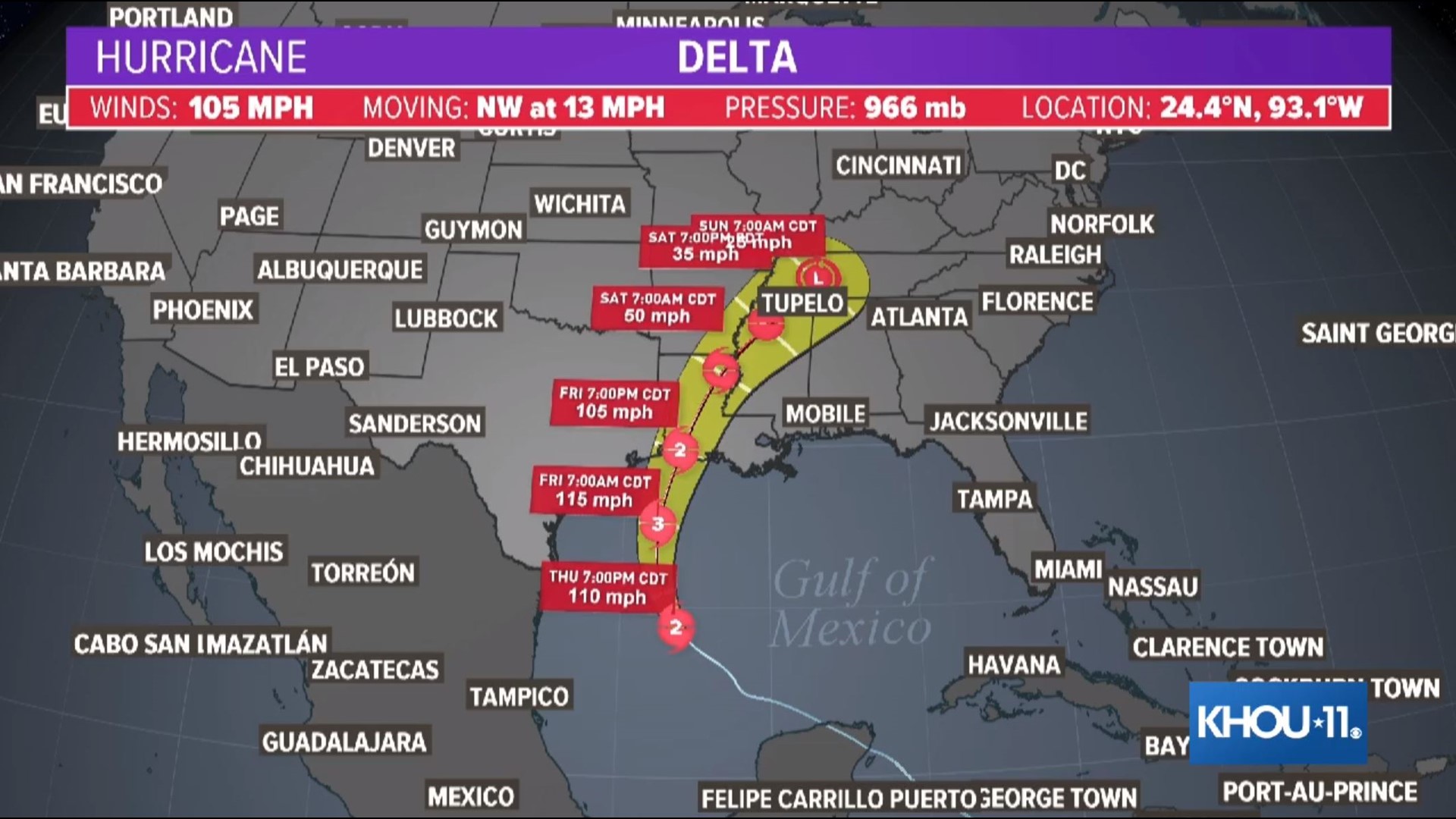Hurricane Delta track update: Louisiana landfall expected Friday | wfaa.com