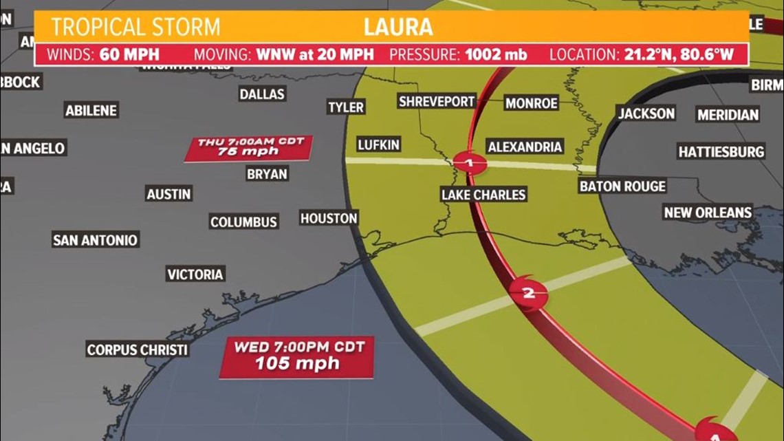 Texas weather: Tropical Storms Marco, Storm Laura paths, models | wfaa.com
