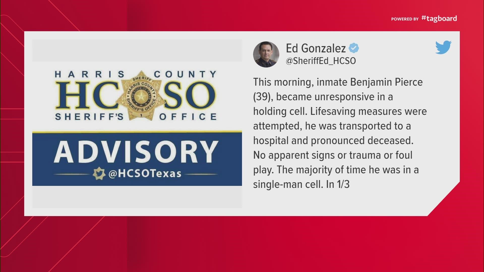 Man accused of killing wife found dead in Harris County jail cell ...