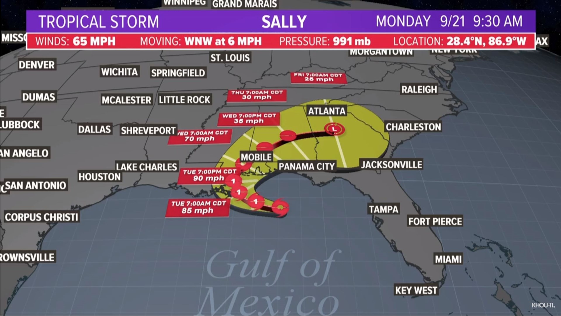 Sally update: Tropical storm track, path and models in Gulf | wfaa.com