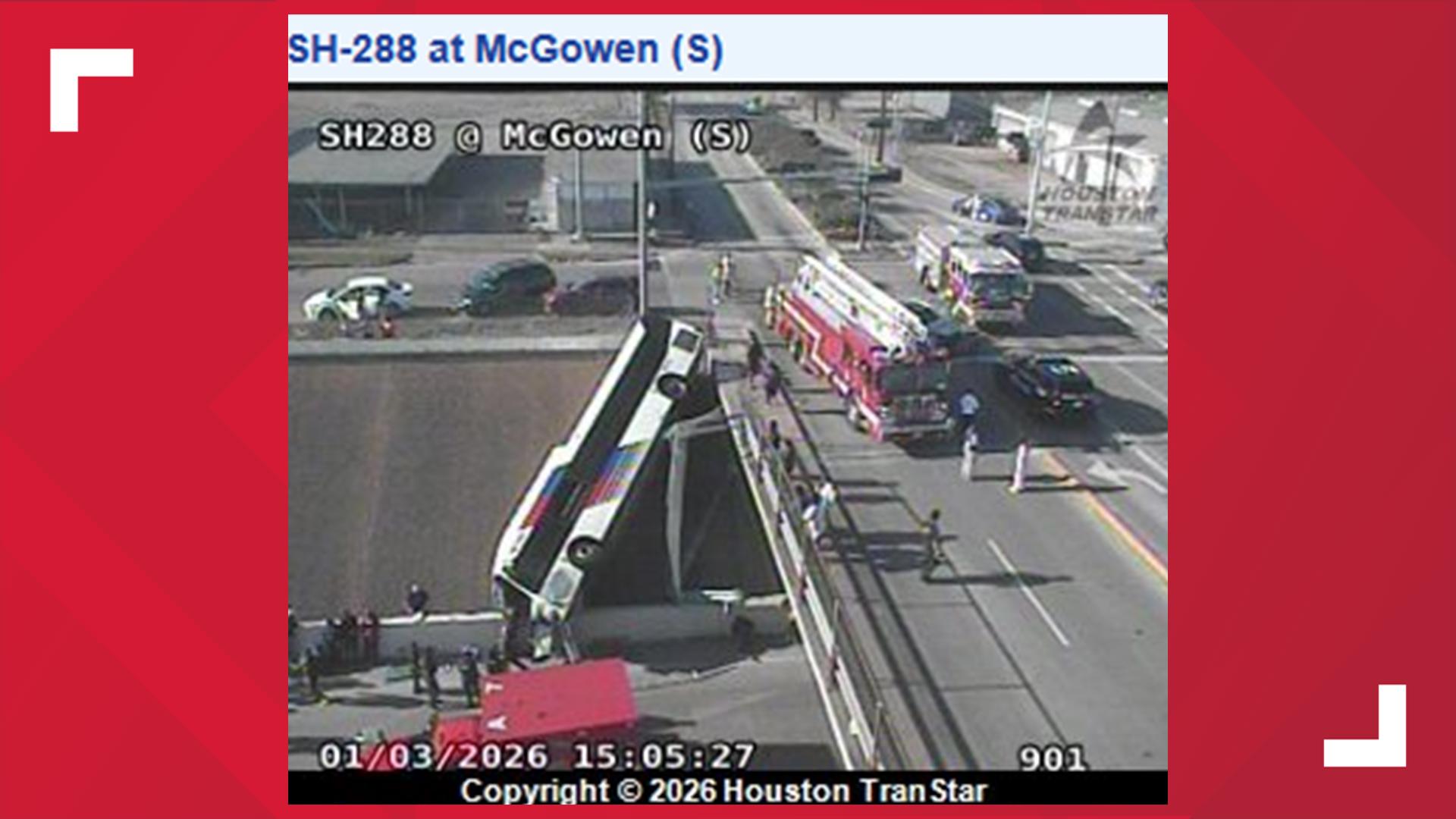 Houston METRO bus lifted off embankment after falling from elevated ...