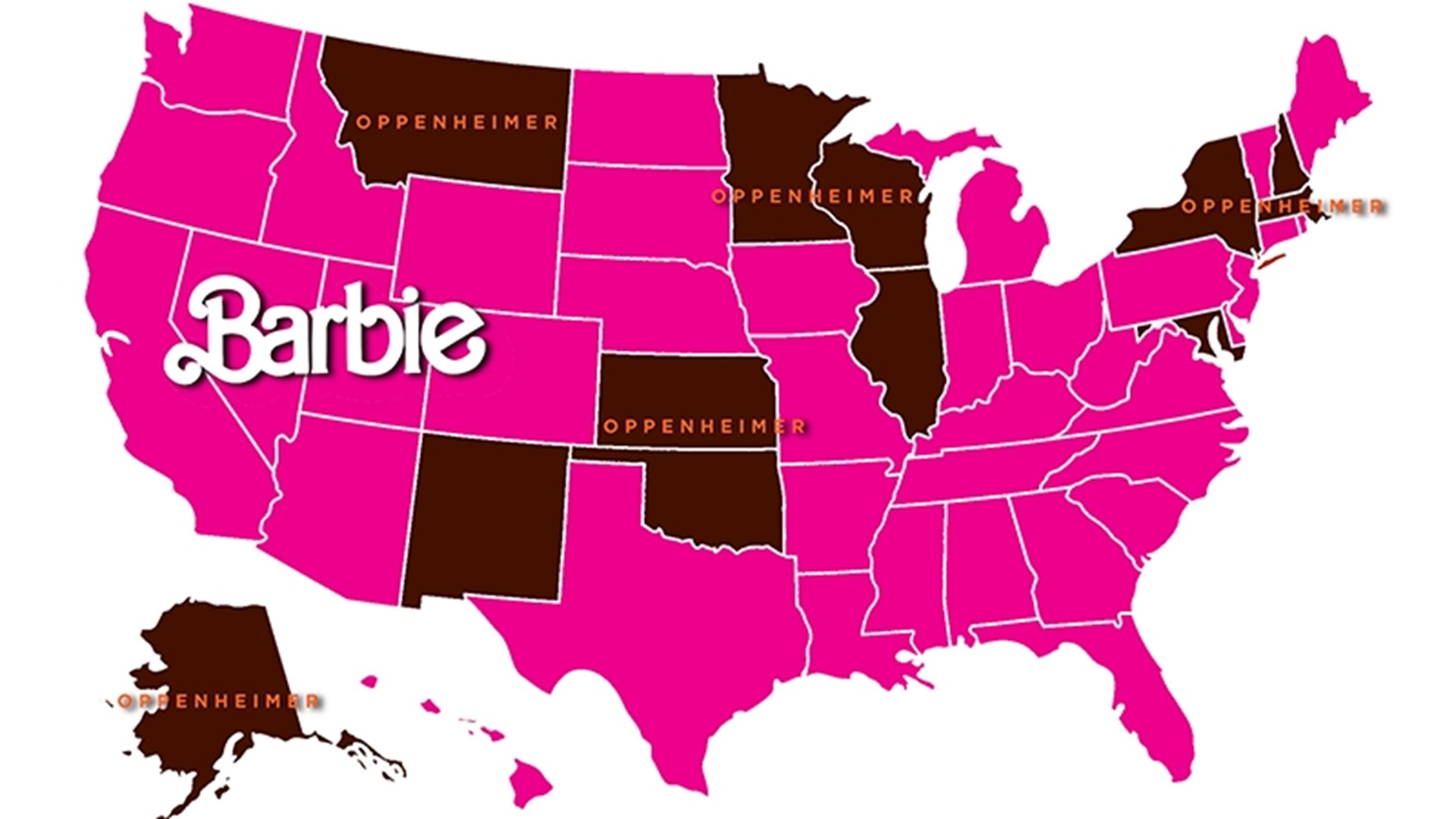 'Barbie' or 'Oppenheimer': Map shows Texas is Barbieland | wfaa.com