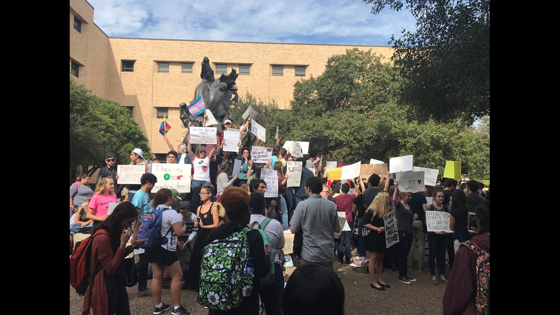 Texas State University students protest election results | wfaa.com