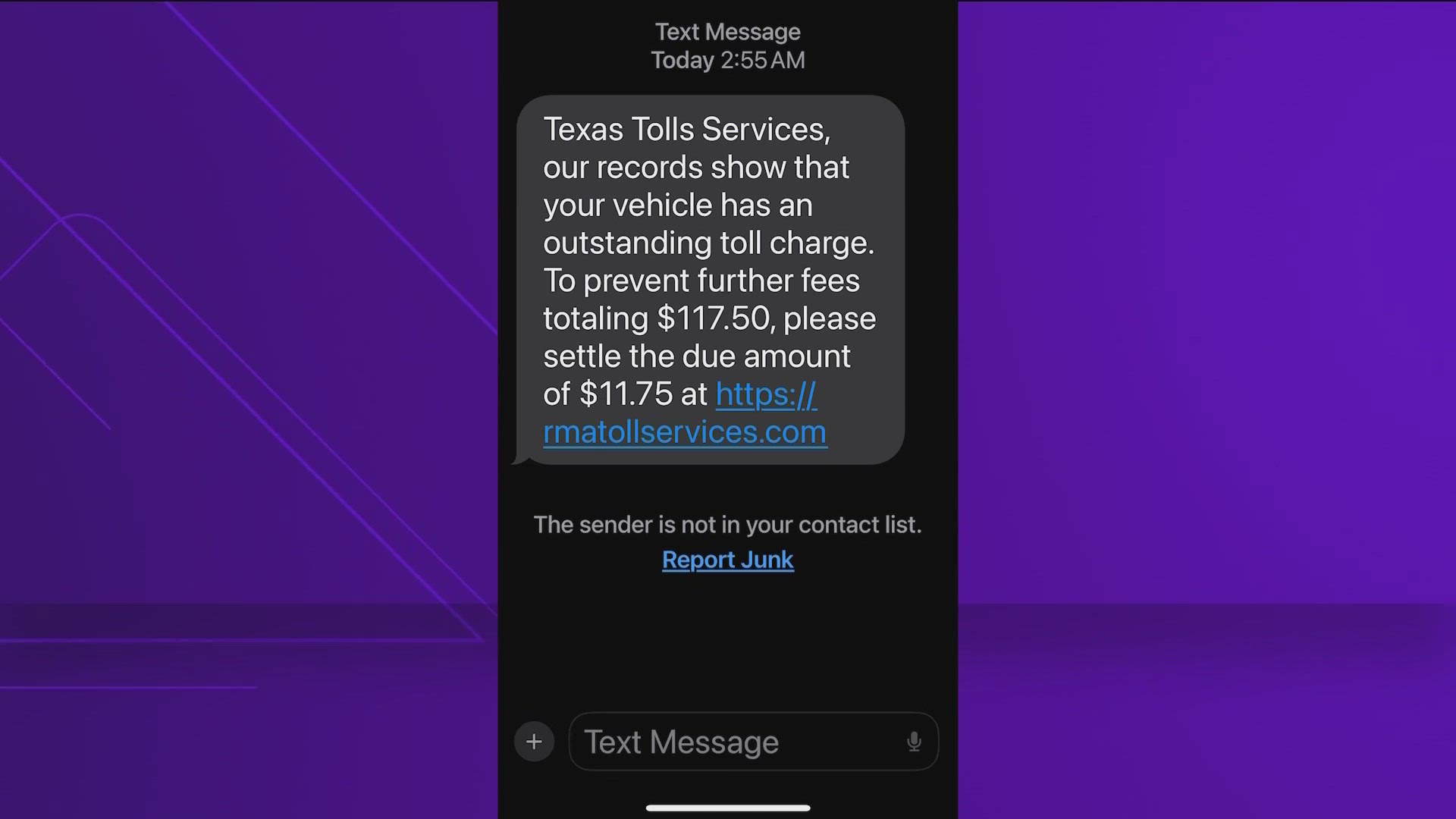 Toll Text Scam Targets Central Texas Regional Mobility Authority Wfaa Toll Text Scam Targets Central Texas Regional Mobility Authority Wfaa