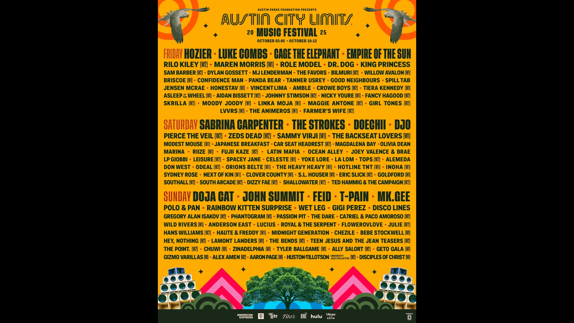 ACL Fest 2025: See Which Artists Play Each Weekend | wfaa.com