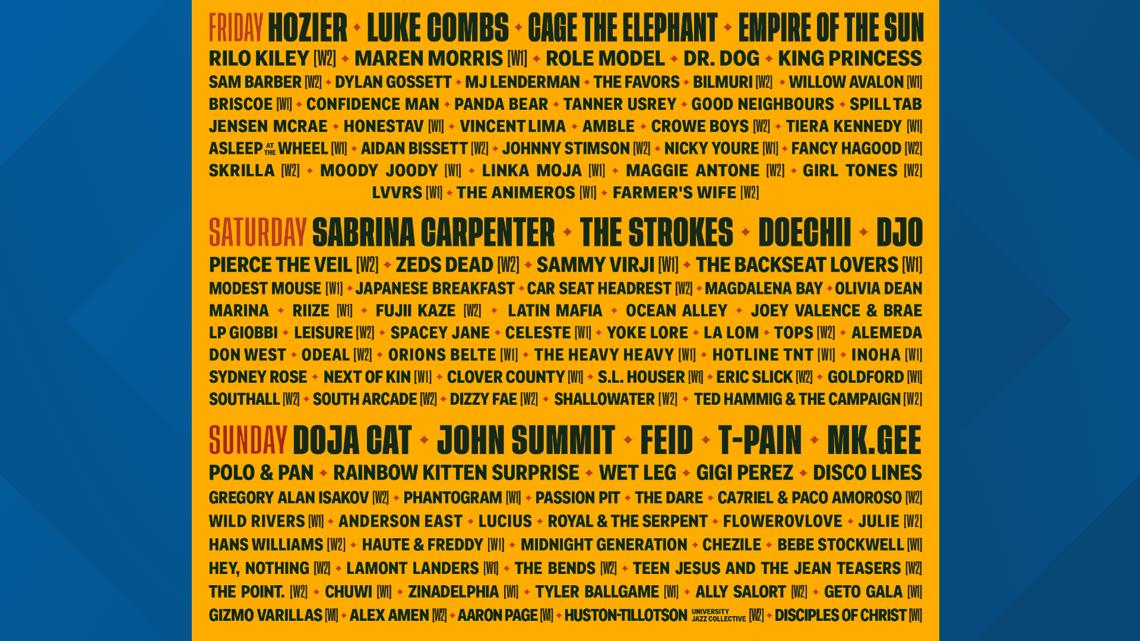 ACL Fest 2025: See Which Artists Play Each Weekend | wfaa.com