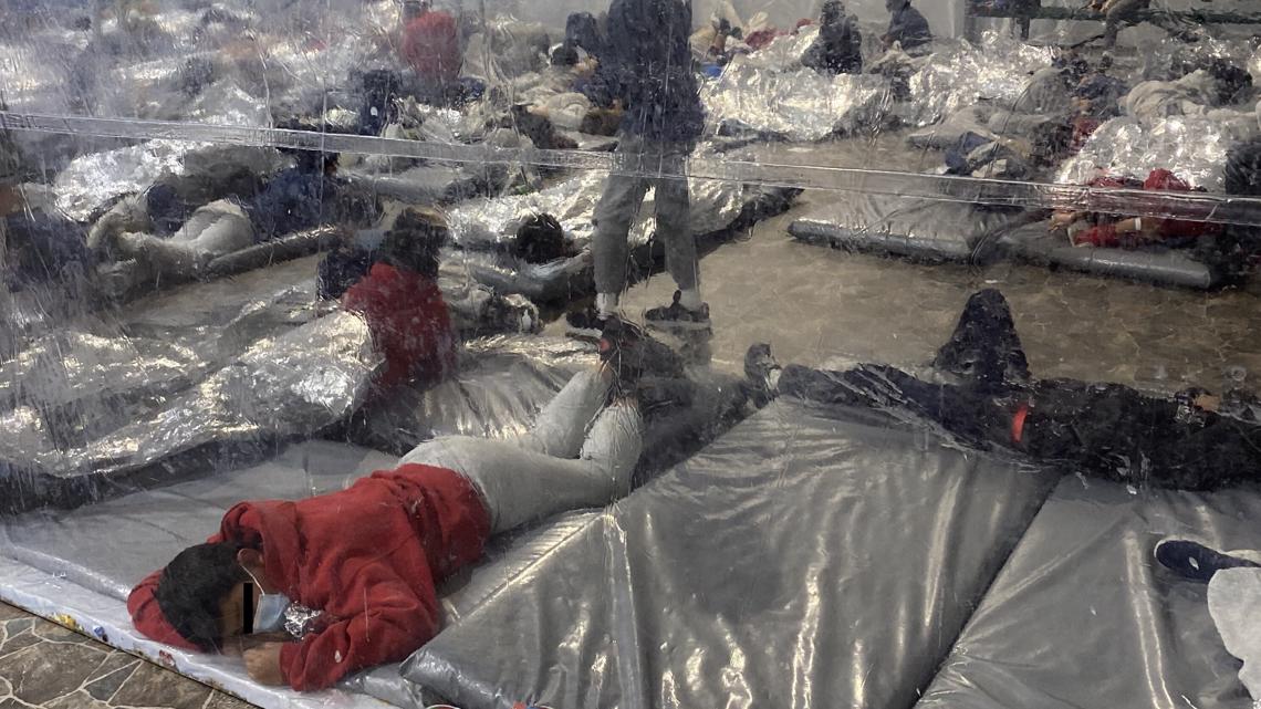 Photos show crowds of children in Texas border overflow facility amid ...