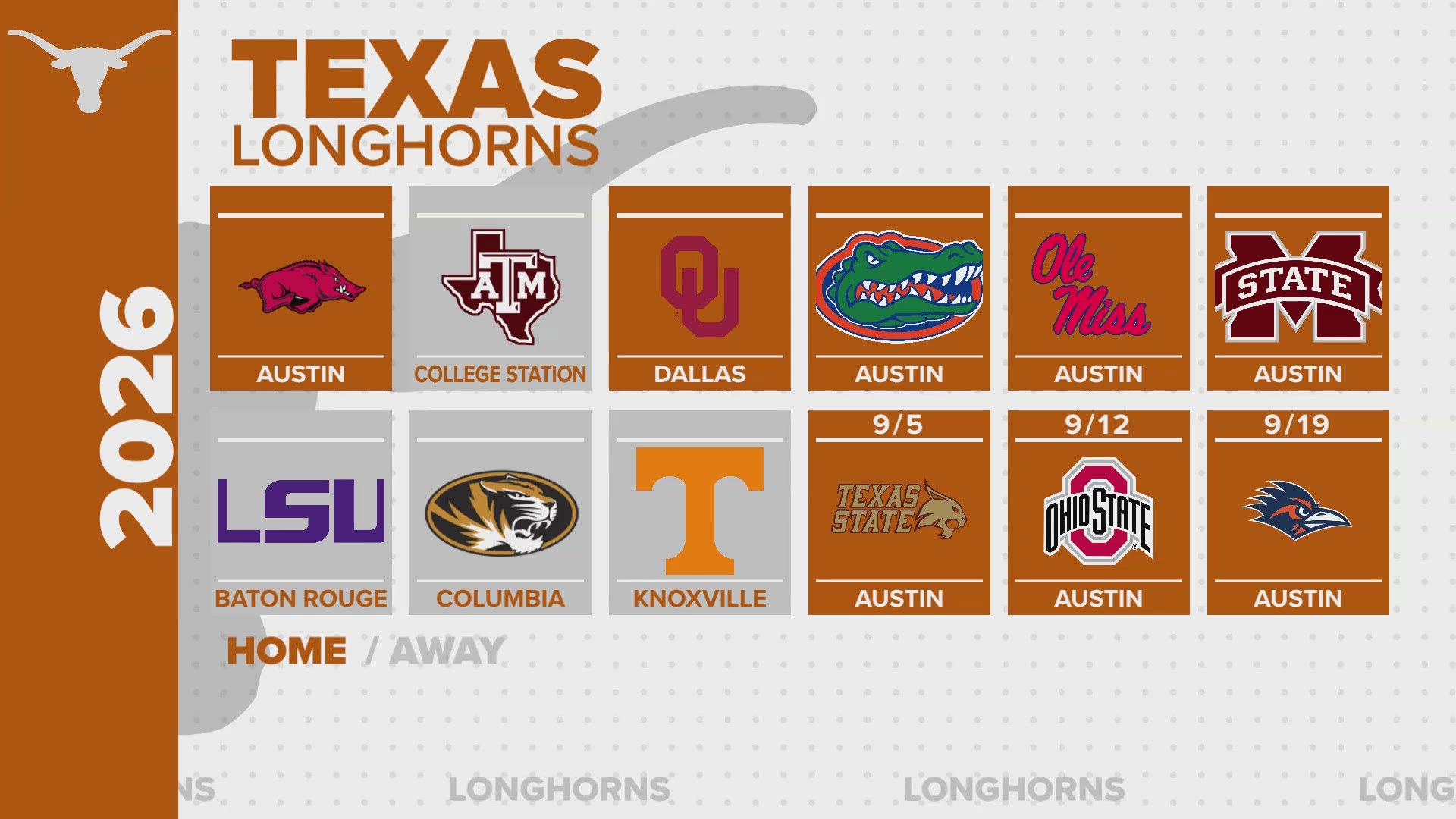 SEC releases Texas Longhorns' 2026-2029 football schedule | wfaa.com