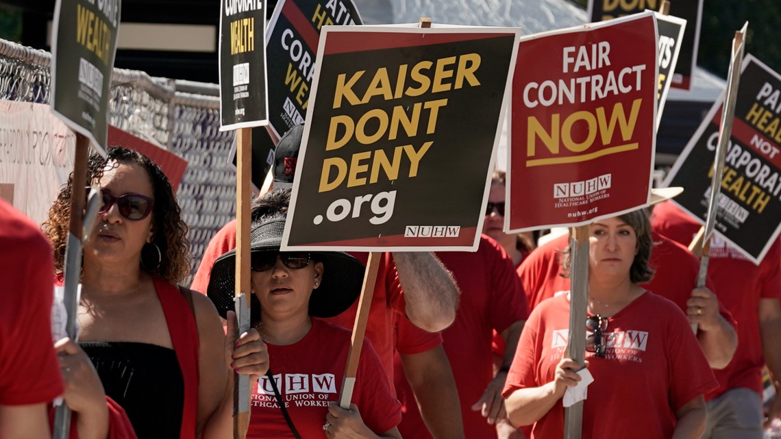 Thousands of Kaiser Permanente workers go on strike | wfaa.com