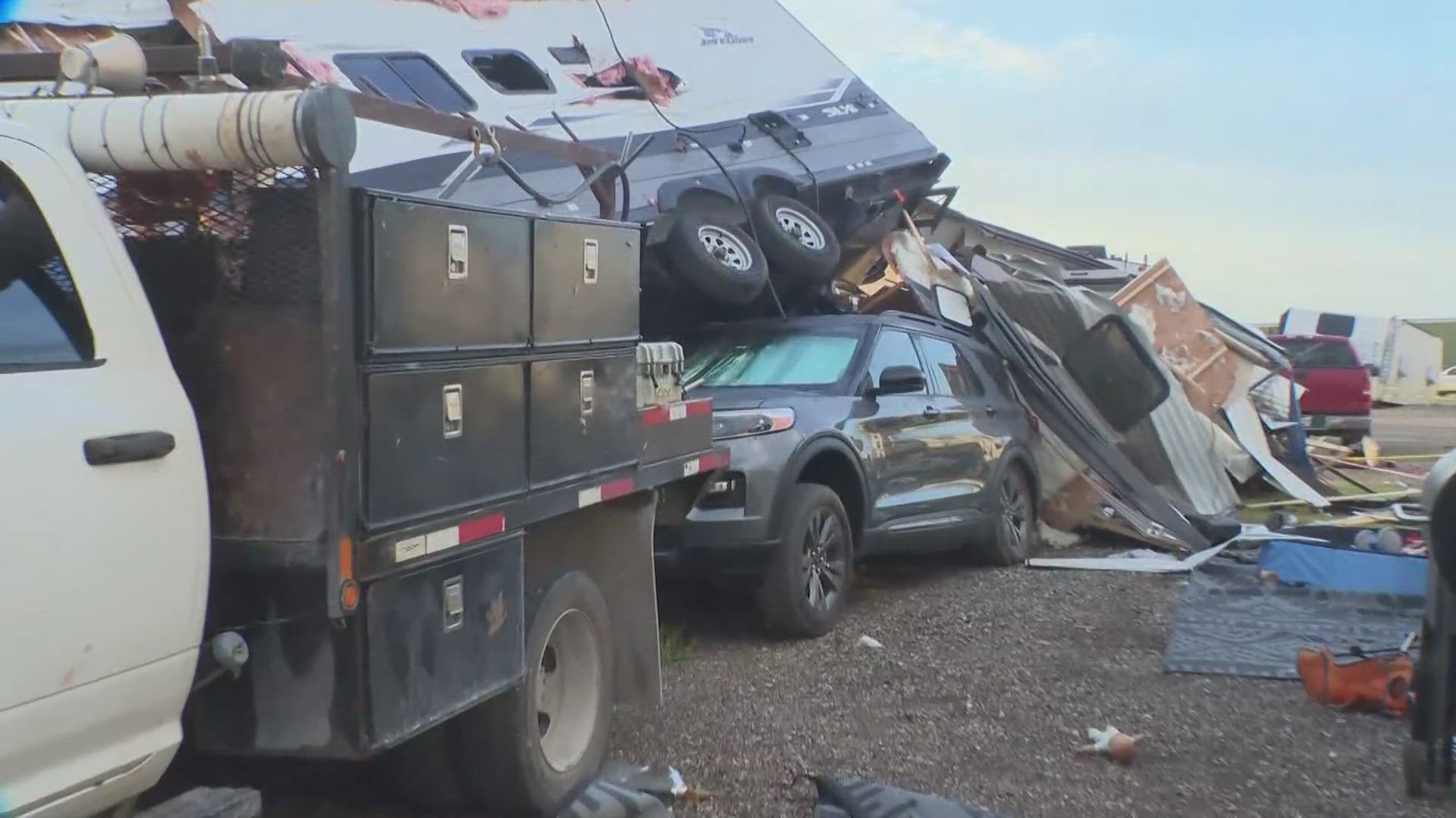 Cleanup underway after several mobile homes flipped over in Gunter amid ...