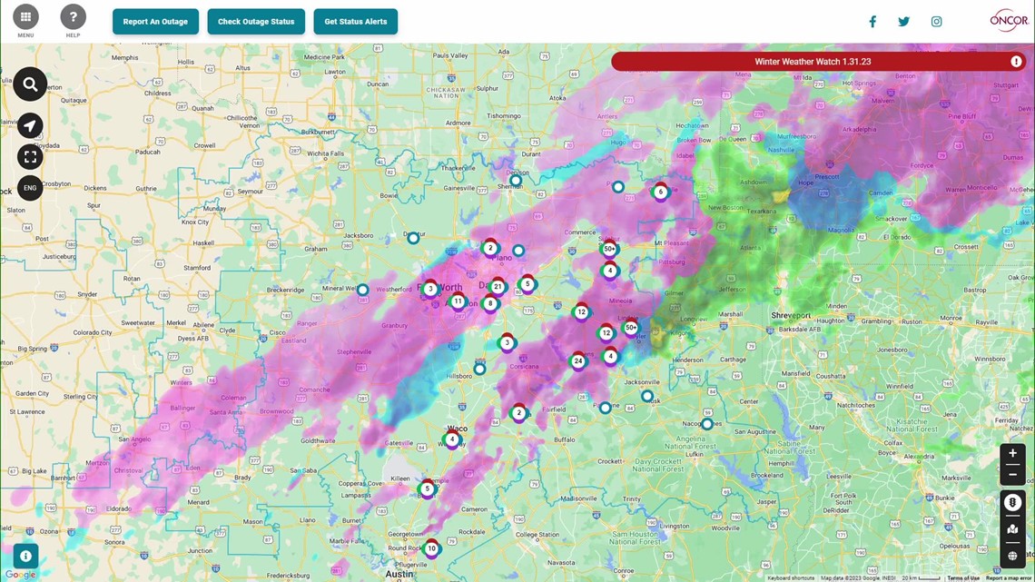 Power outages across Texas on Tuesday | wfaa.com