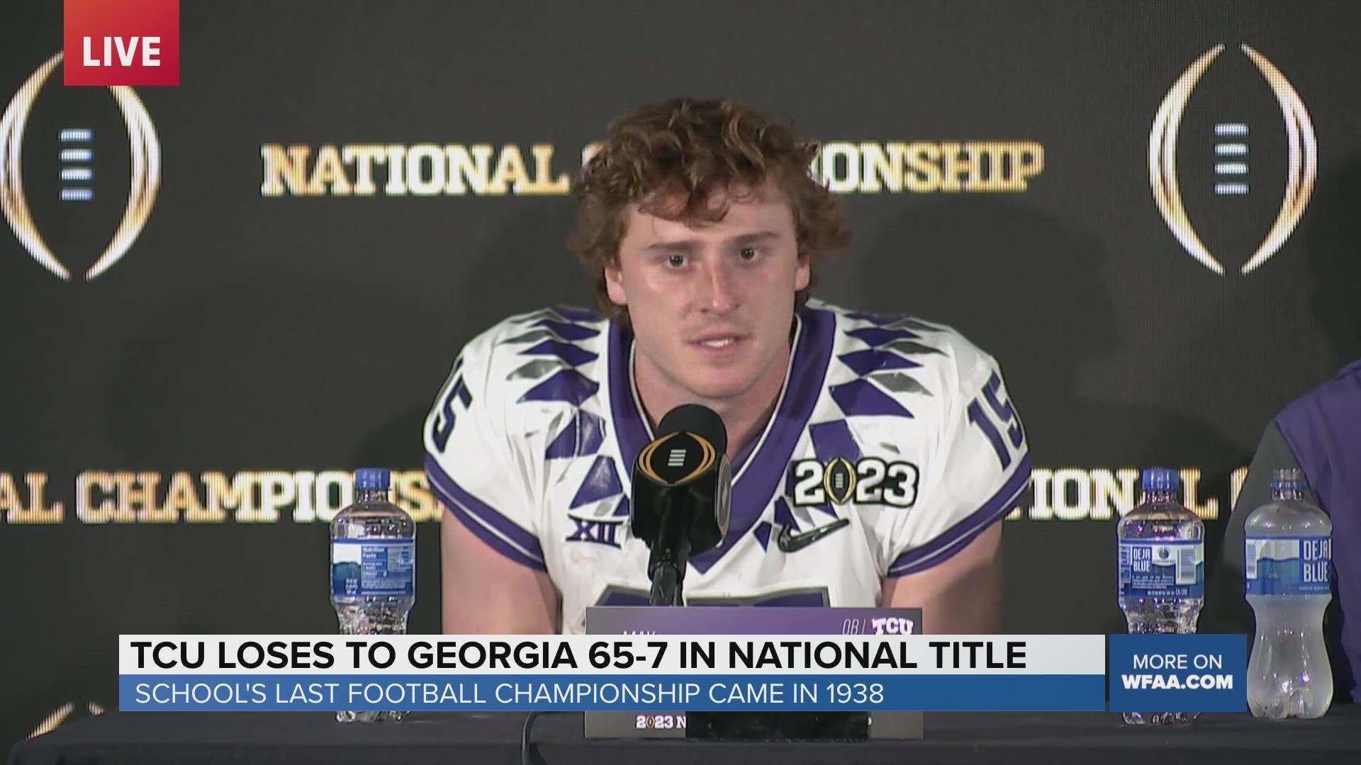 TCU QB Max Duggan talks about the pressure he felt from Georgia's ...