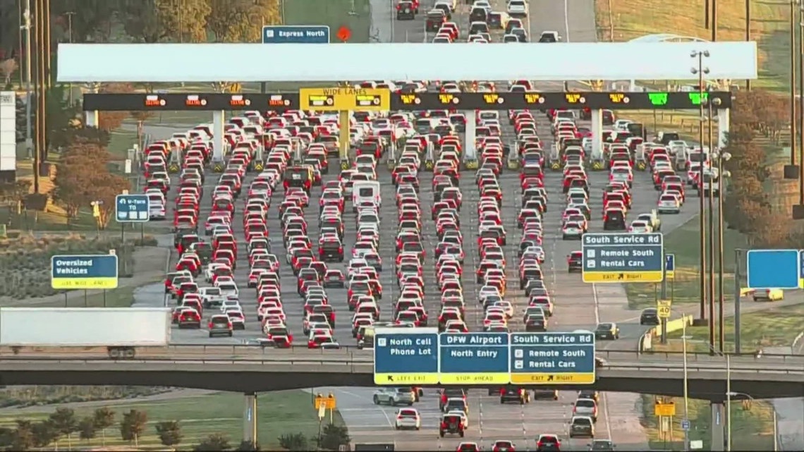 Heavy traffic at DFW Airport as travelers take on one of the year's ...