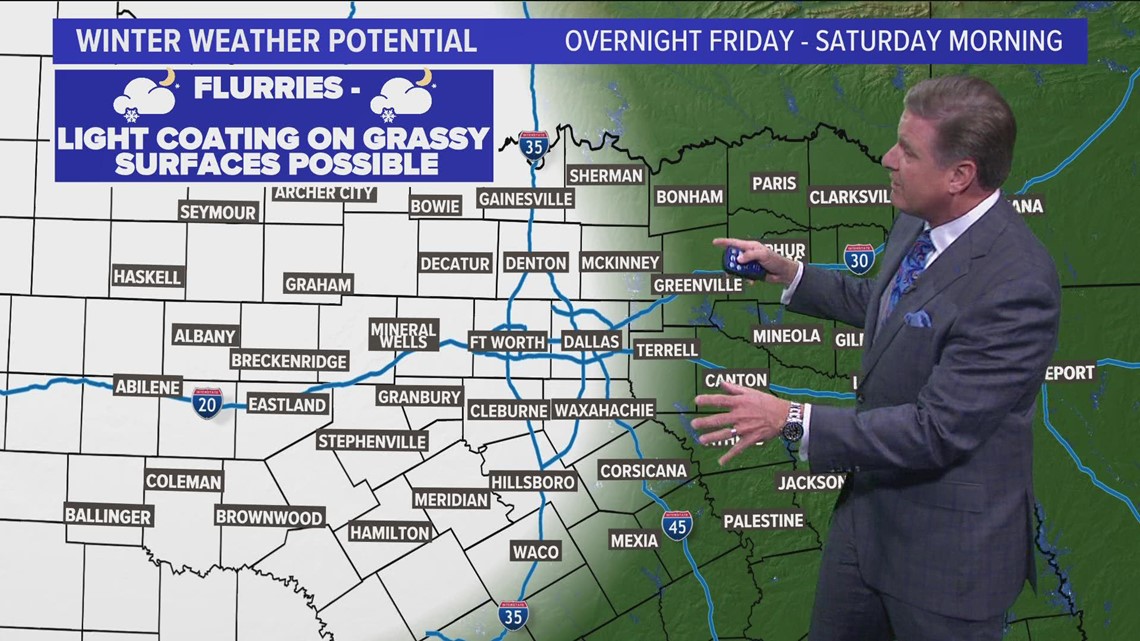 DFW weather: A cold front and some possible snow flurries arrive late ...