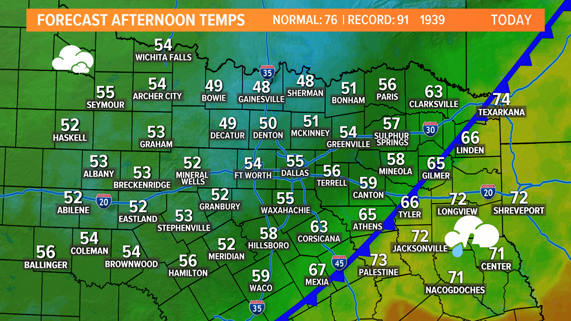 Big changes: windy and much cooler the rest of Friday | wfaa.com