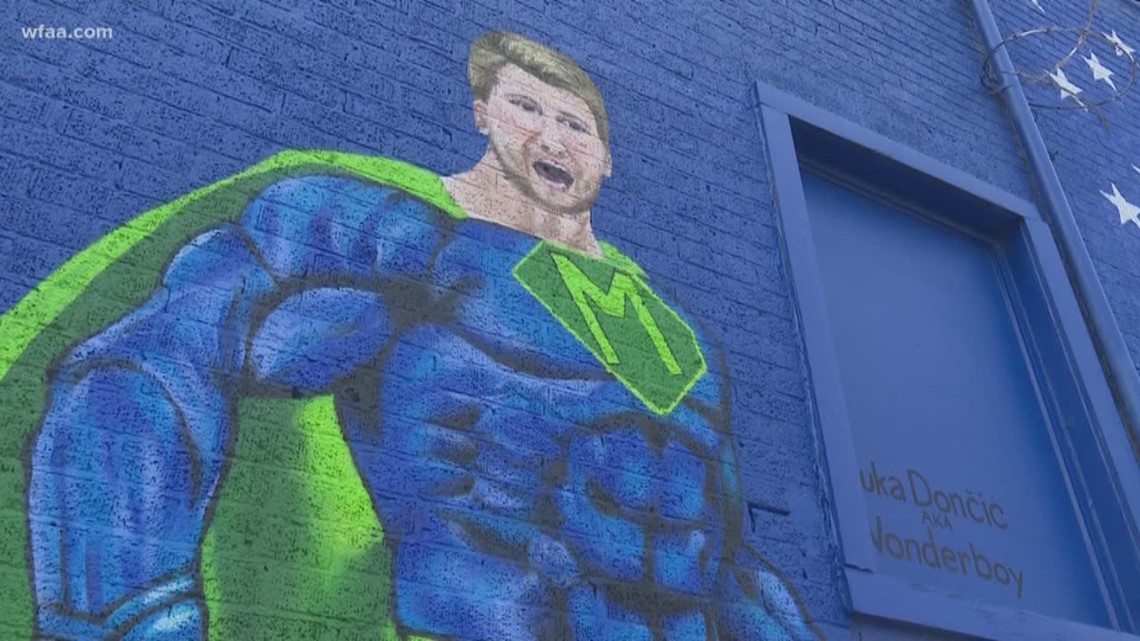 Artist paints mural of Luka Doncic in Deep Ellum | wfaa.com
