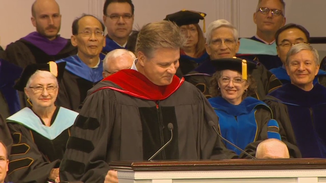 Watch Pete Delkus' DBU commencement speech | wfaa.com