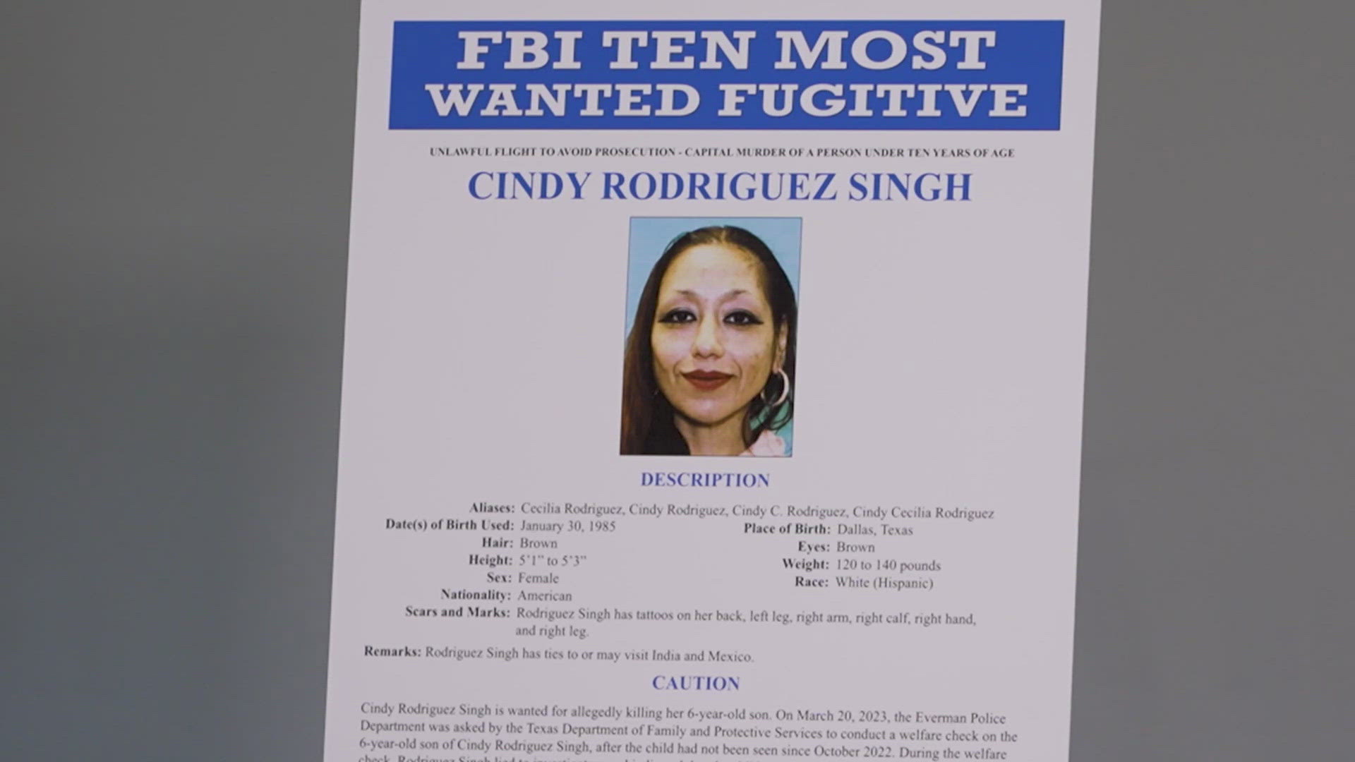 Cindy Rodriguez-Singh, mother of missing Everman boy, has been arrested ...
