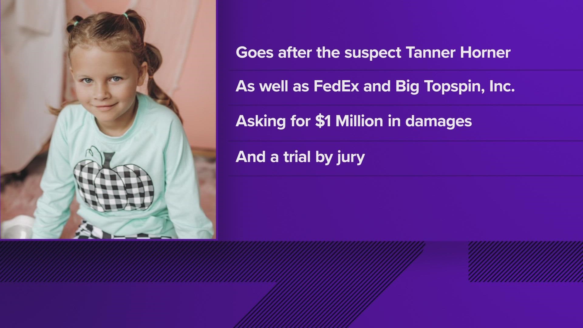 Athena Strand update: Father sues FedEx, contractor and suspect | wfaa.com