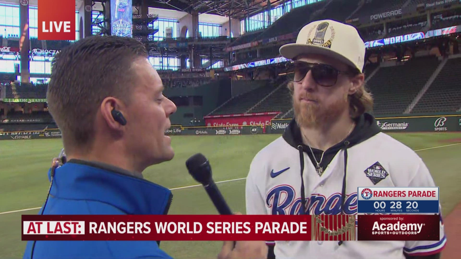 LIVE: Jon Gray talks at the Texas Rangers 2023 World Series parade | wfaa.com