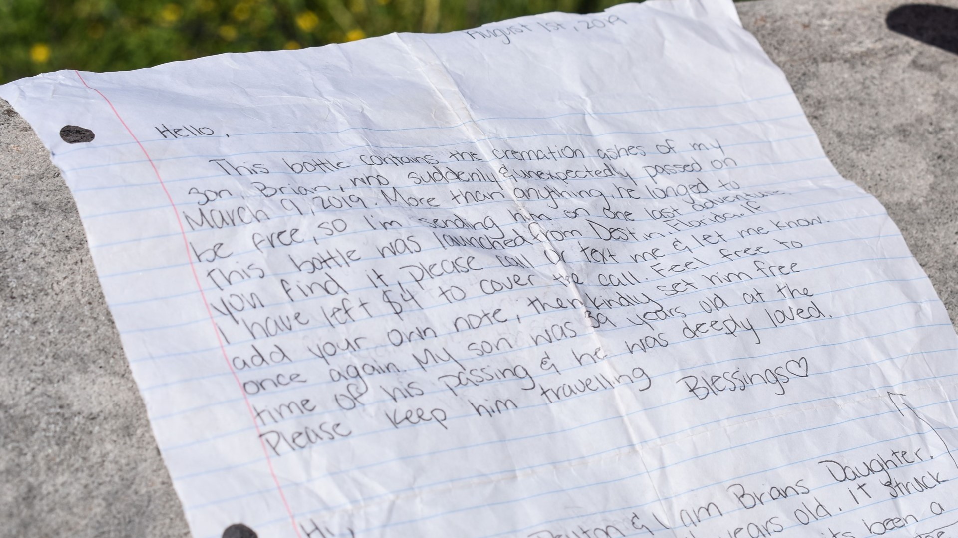 Brian's journey: From Texas to Florida, a bottle holding ashes and a ...