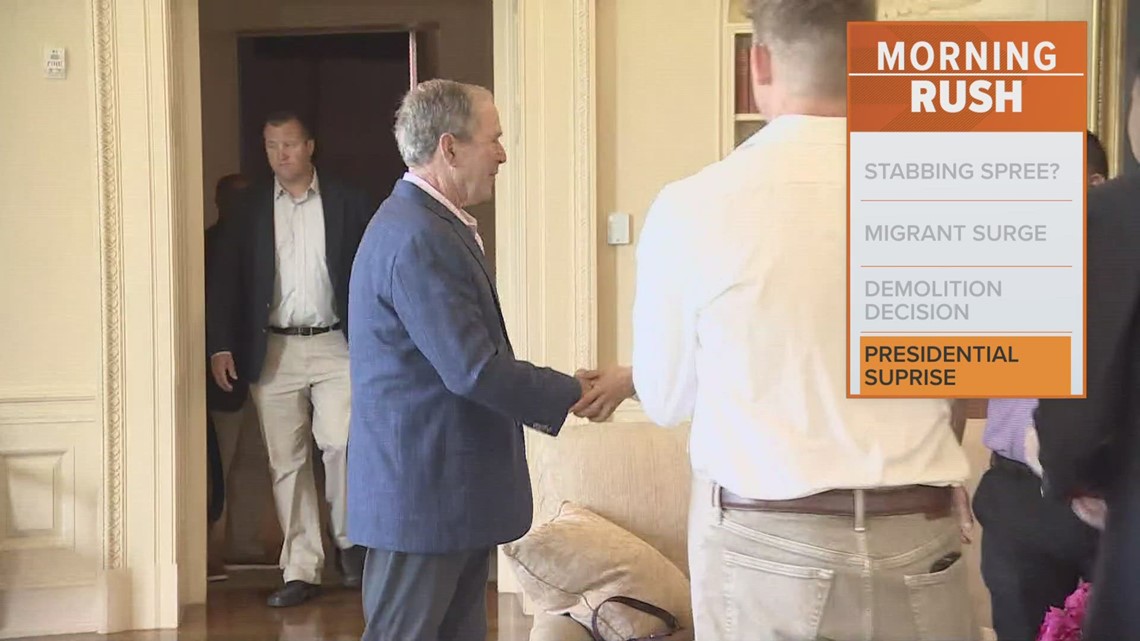 Fmr. President George W. Bush surprises SMU student veterans | wfaa.com