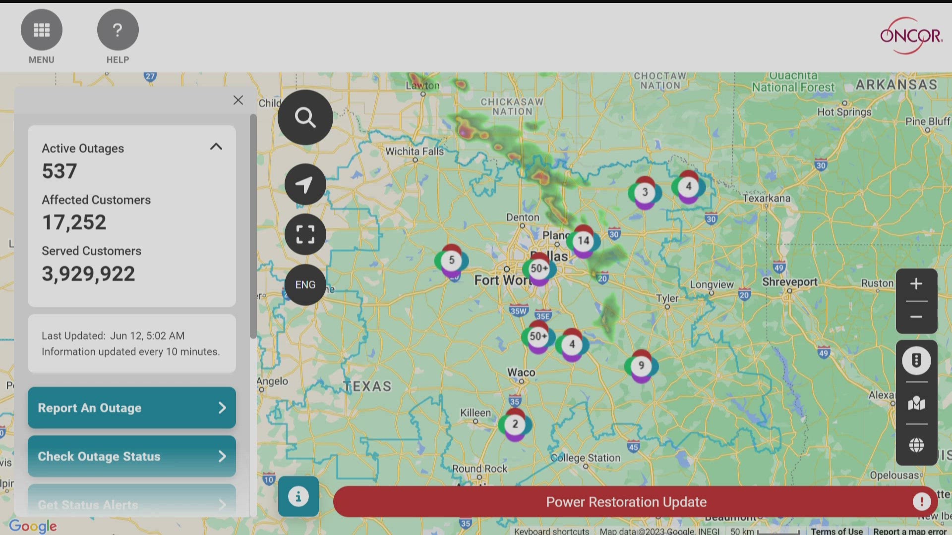 DFW severe weather: Live Oncor update on power outage recovery | wfaa.com