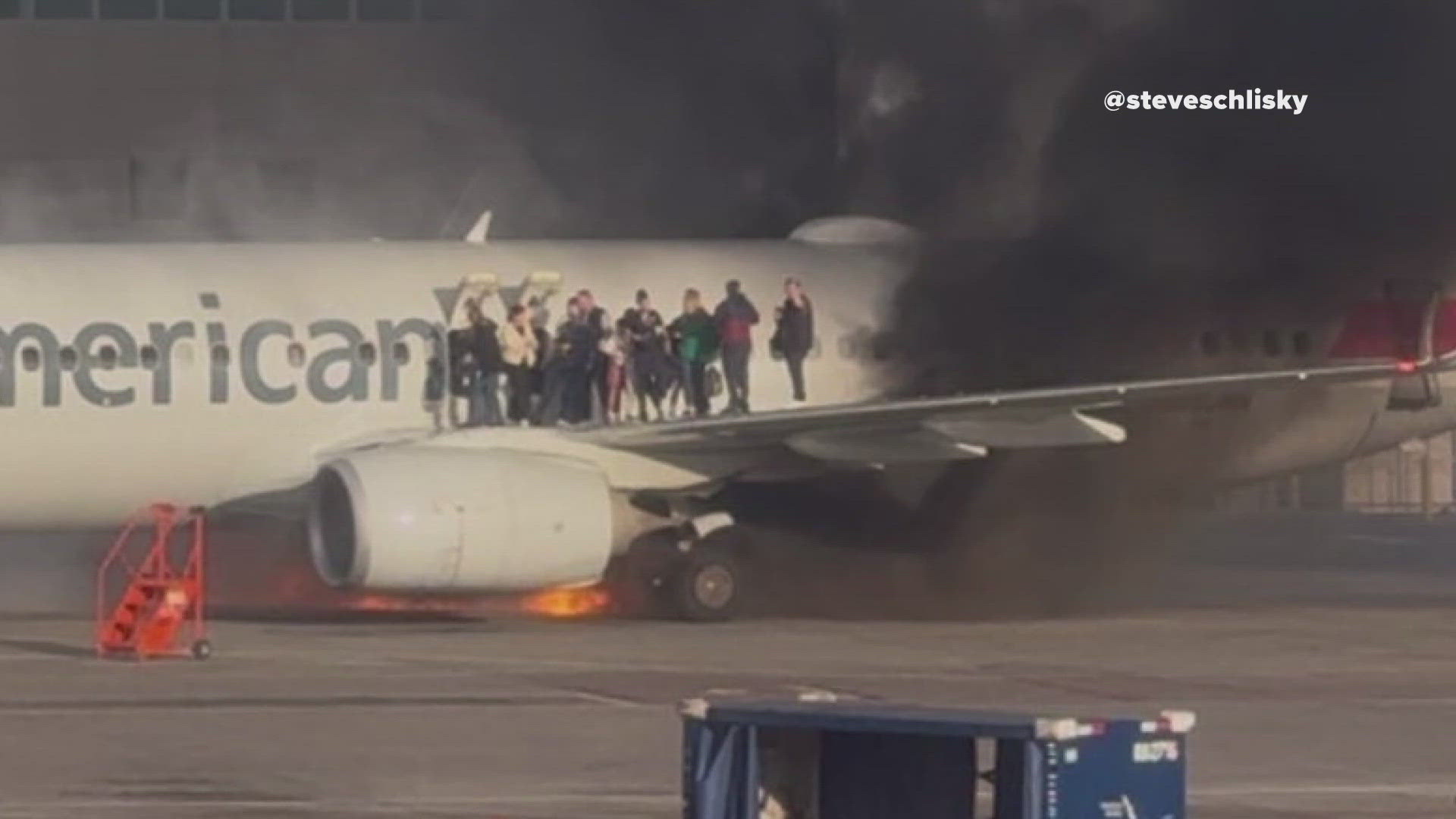 American Airlines plane catches fire at Denver airport gate | wfaa.com