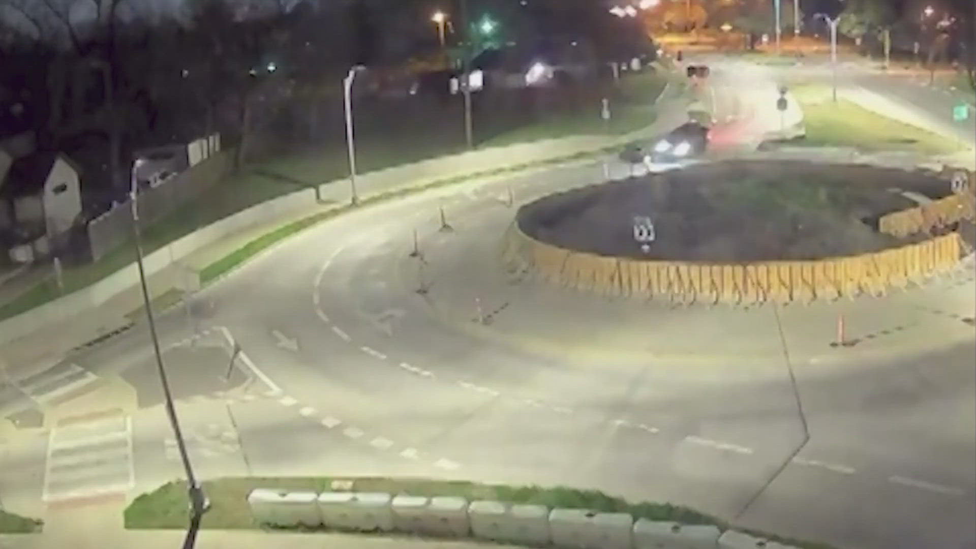 After repeated crashes, new barrier at Tyler Street roundabout is ...