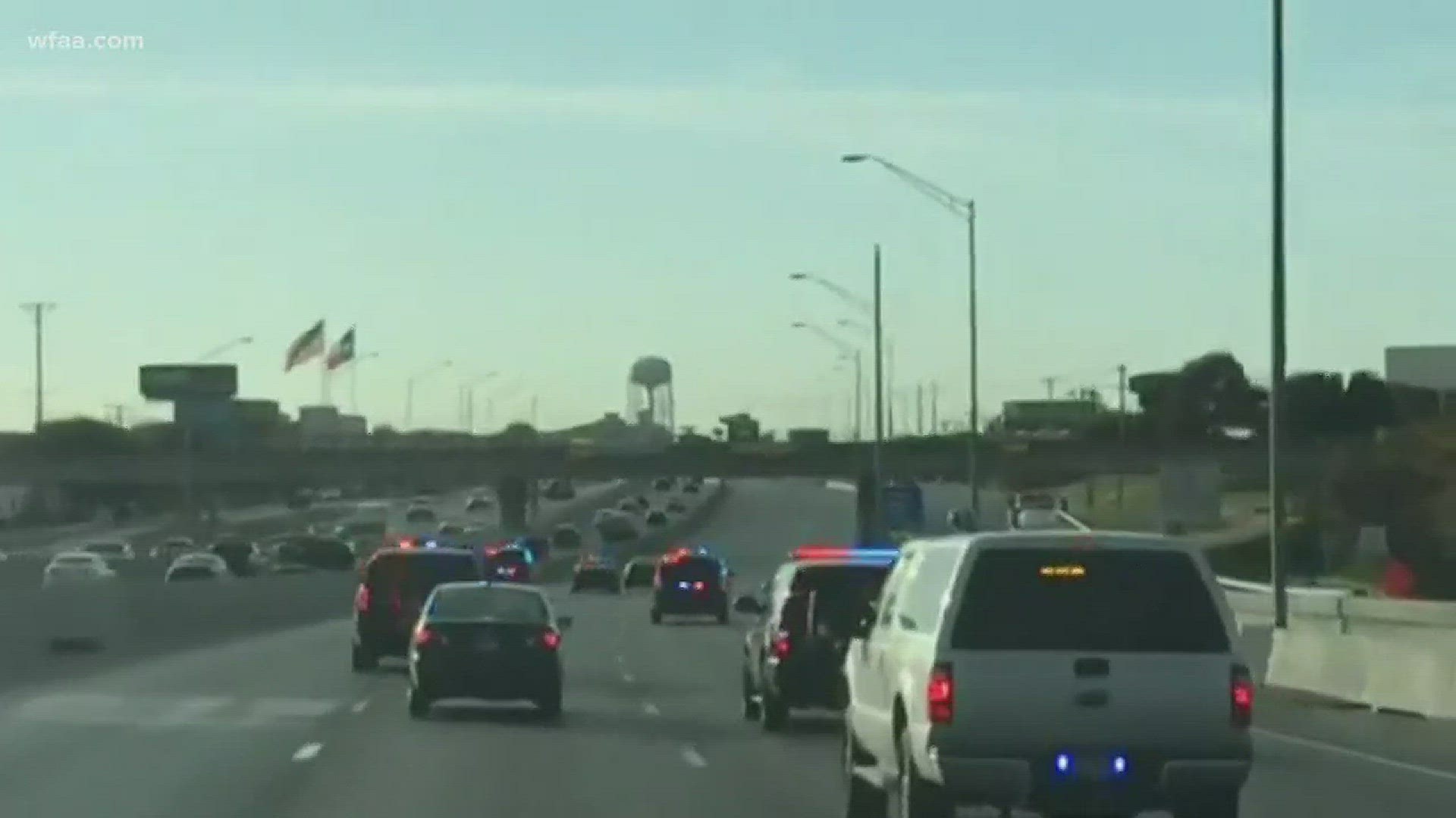 Caught on camera: Driver leads police on slow-speed chase in Denton ...