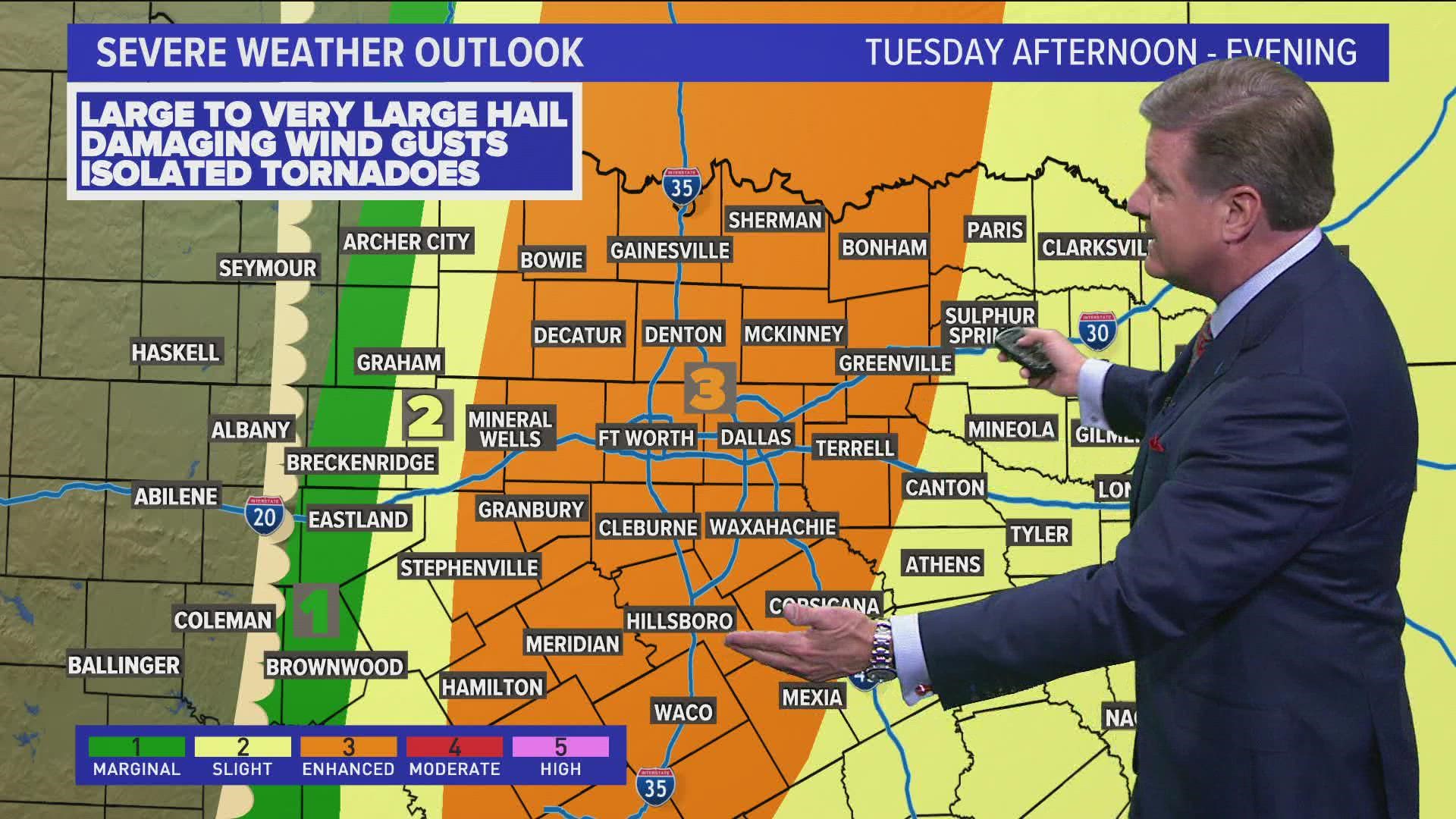 DFW weather: Better chance of severe storms on Tuesday. Here's the ... DFW weather: Better chance of severe storms on Tuesday. Here's the ...