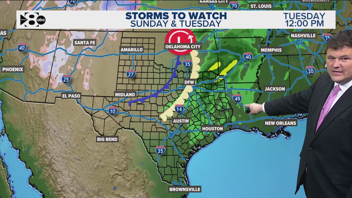 DFW Weather: Increasing rain chances late Sunday through Tuesday | wfaa.com