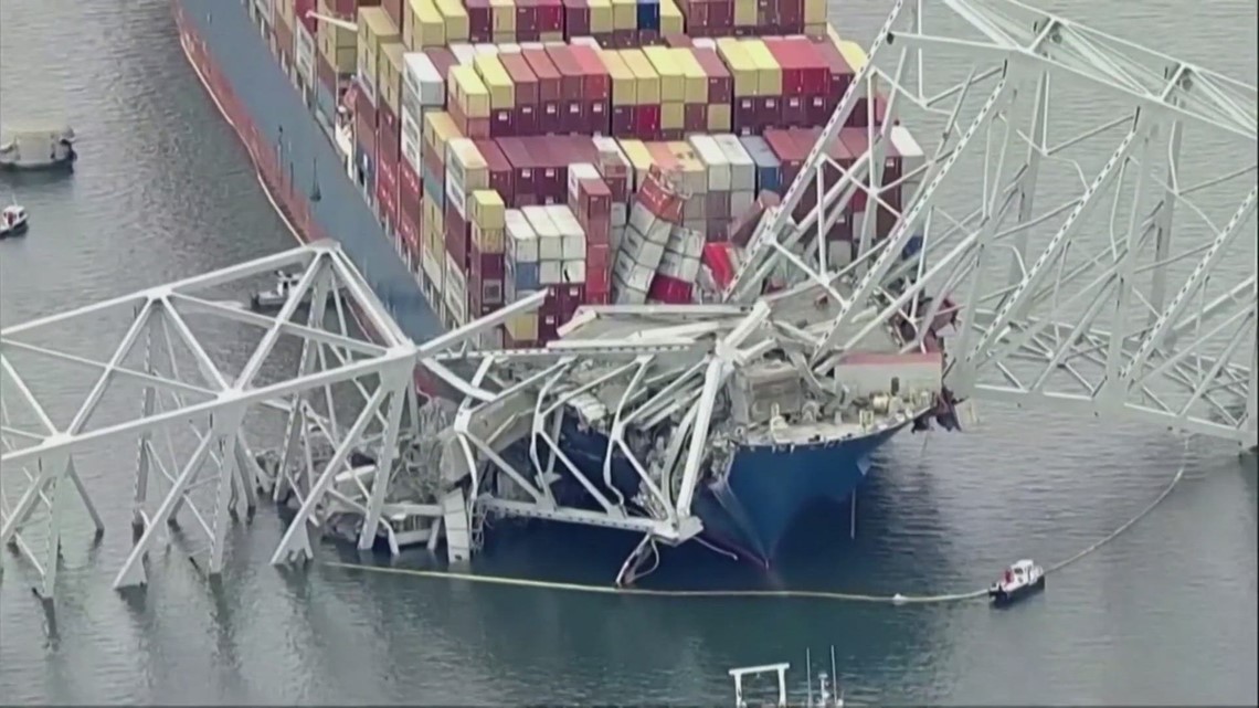 Baltimore bridge collapse: Cranes arriving to start removing wreckage ...