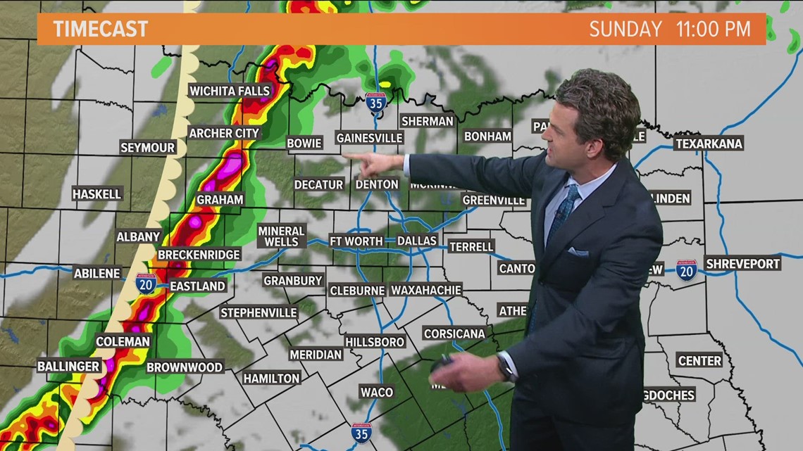 DFW weather: Latest Sunday rain and storms forecast | wfaa.com
