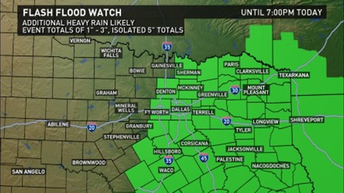 Flash Flood Watch for most of North Texas until Wednesday evening ...