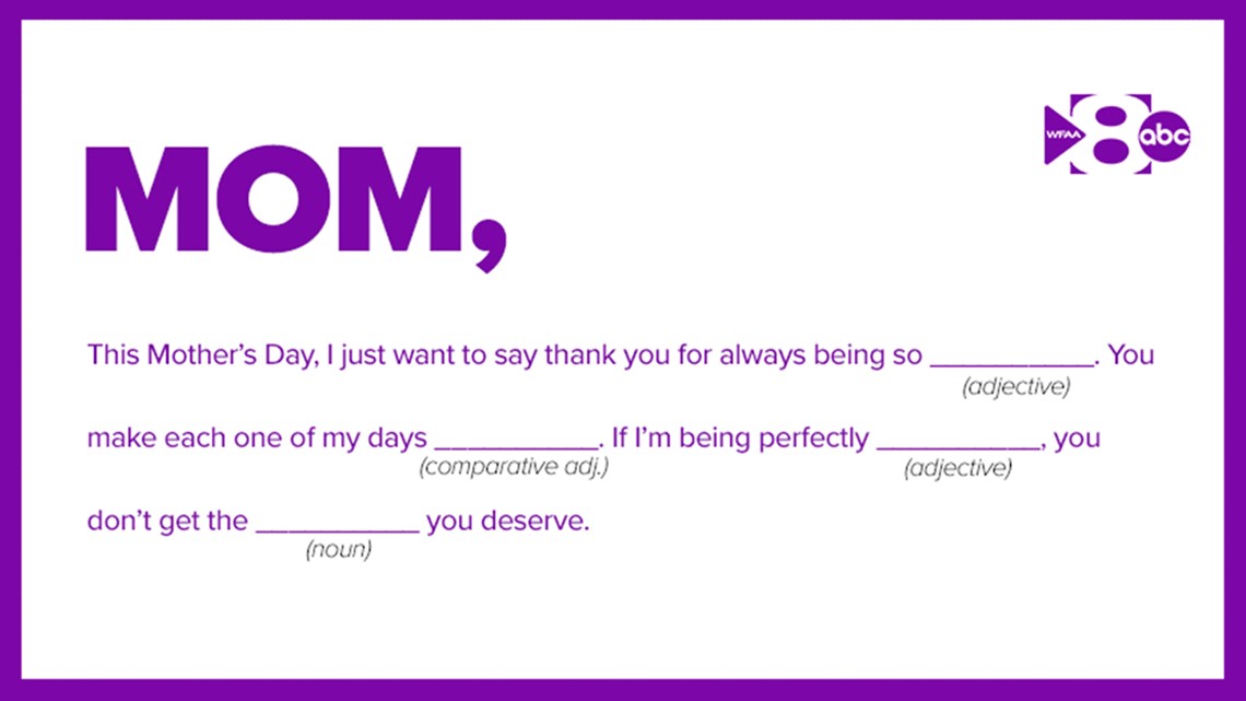 Celebrate Mom with this Mother's Day Mad Lib! | wfaa.com