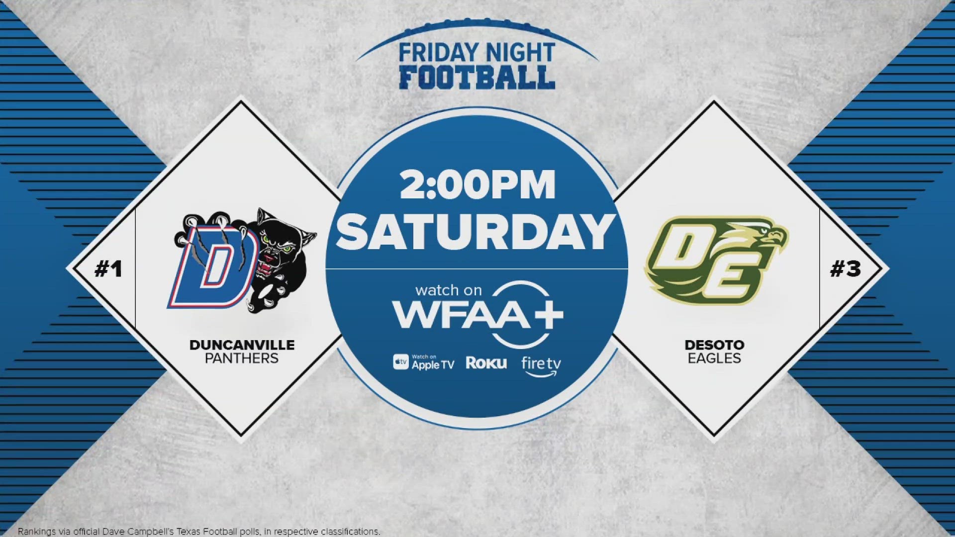 #3 Desoto vs #1 Duncanville at 2 p.m. this Saturday | wfaa.com