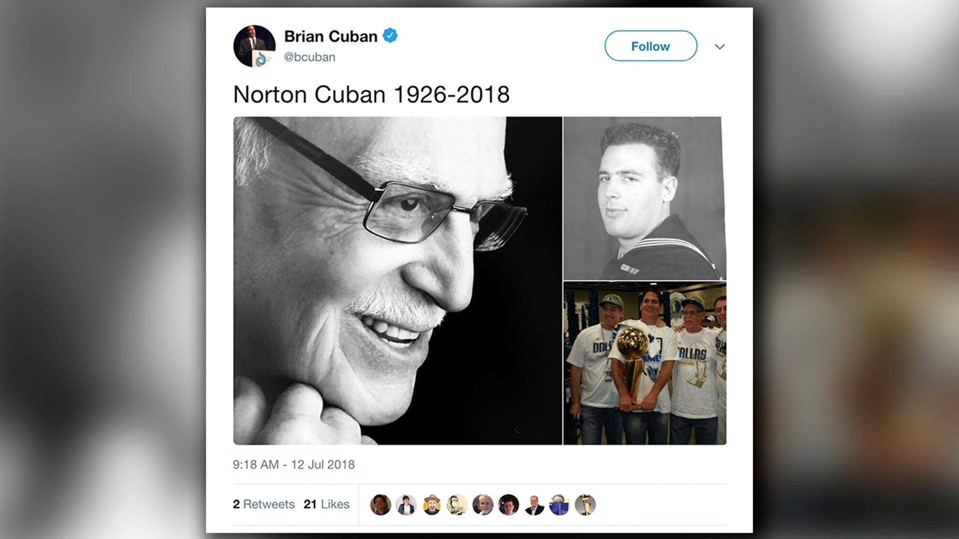 Norton Cuban, father of Mavericks owner Mark, dies at 92 | wfaa.com