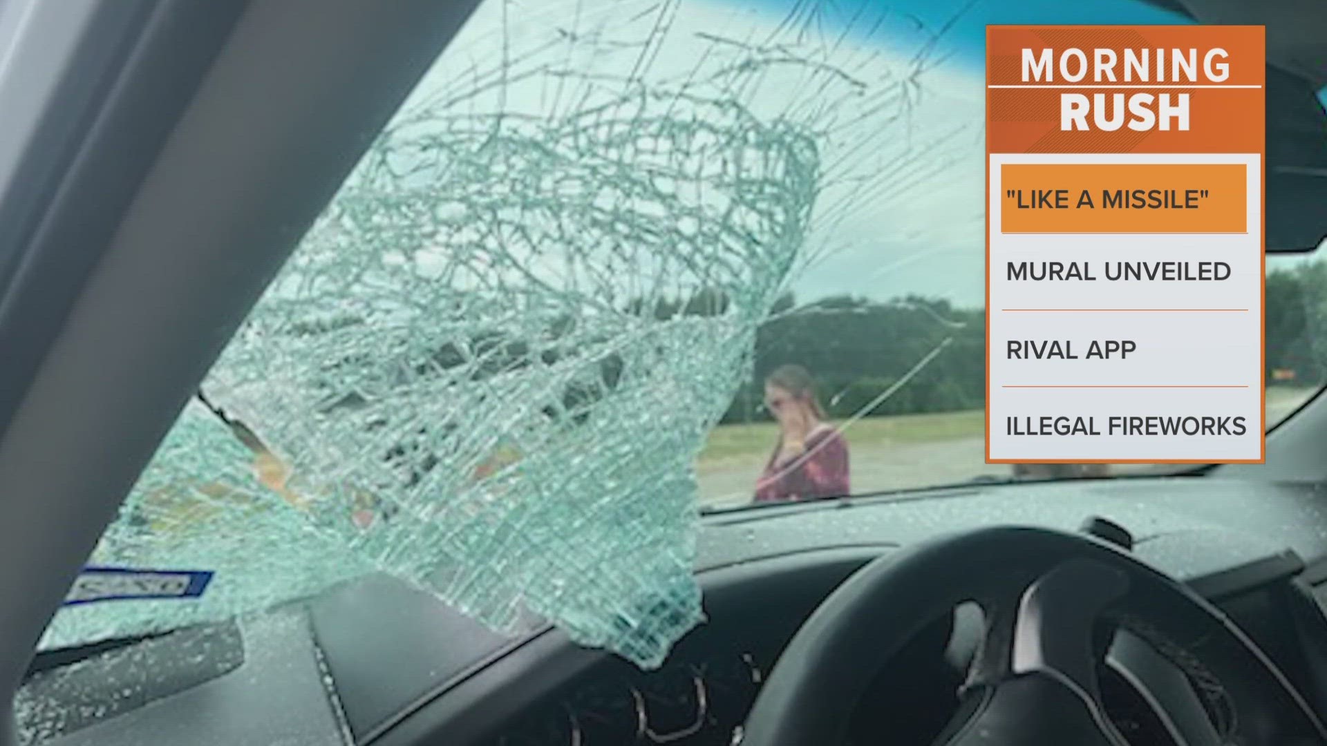 Texas family grateful after tire tread hits car window while on highway ...