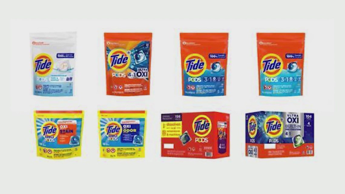 Tide Pods, Gain Flings among 8.2 million bags of laundry detergent pods ...