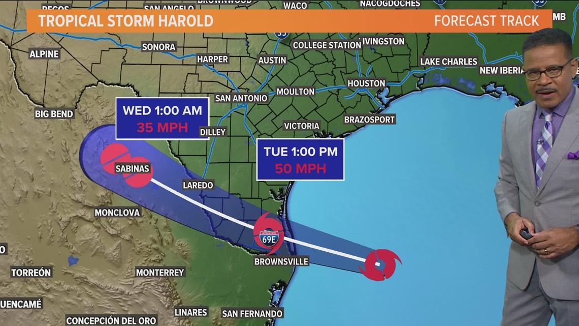 Tropical Storm Harold: Timeline for Texas | wfaa.com