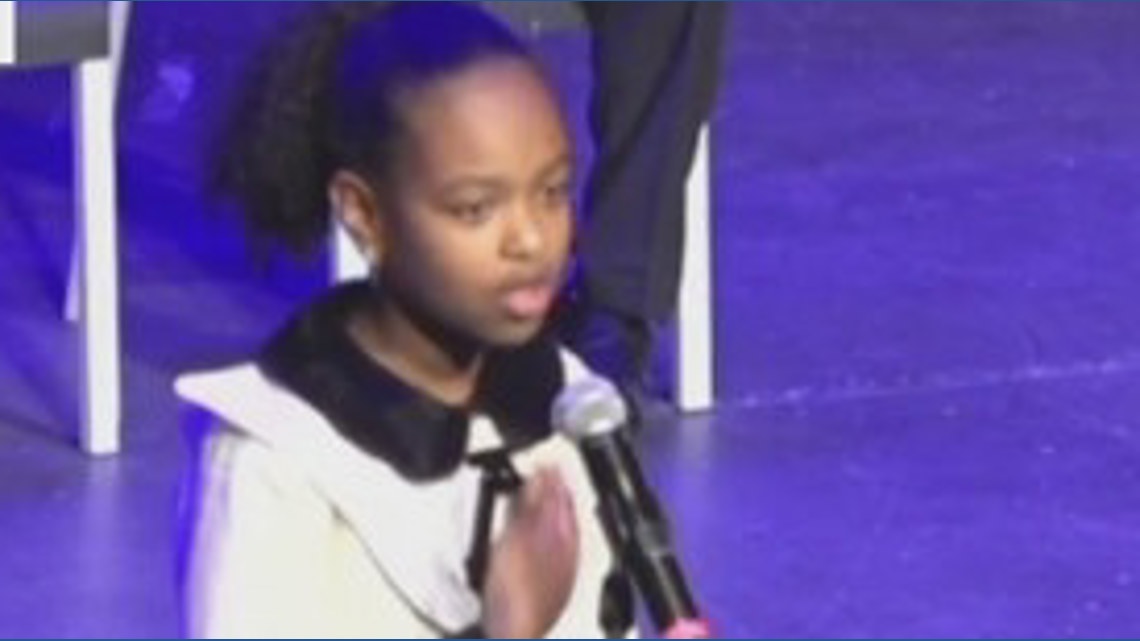 Blen Teklu, winner of the MLK Oratory Competition | wfaa.com