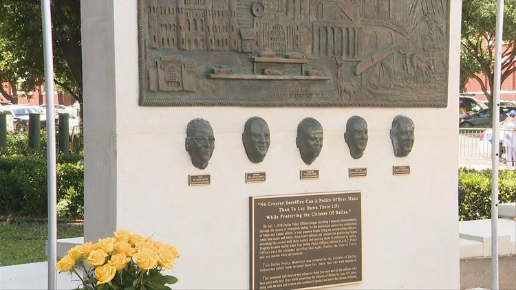 Dallas police unveil statue to honor fallen officers in July ambush ...